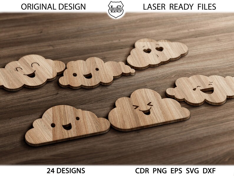 24 Cloud Coasters Pattern Svg Coud Trivet Svg Cloud Wood | Etsy