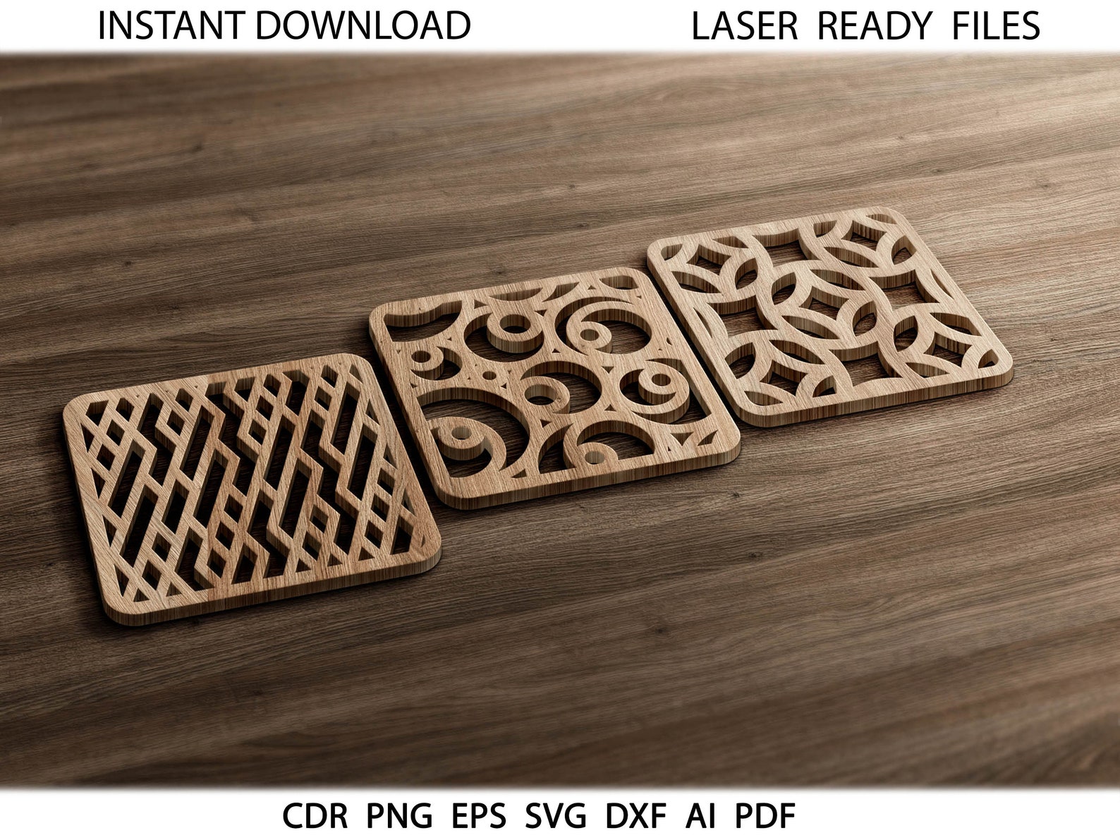 20 Square Costers Svg Panels Collection Geometric Mandala - Etsy