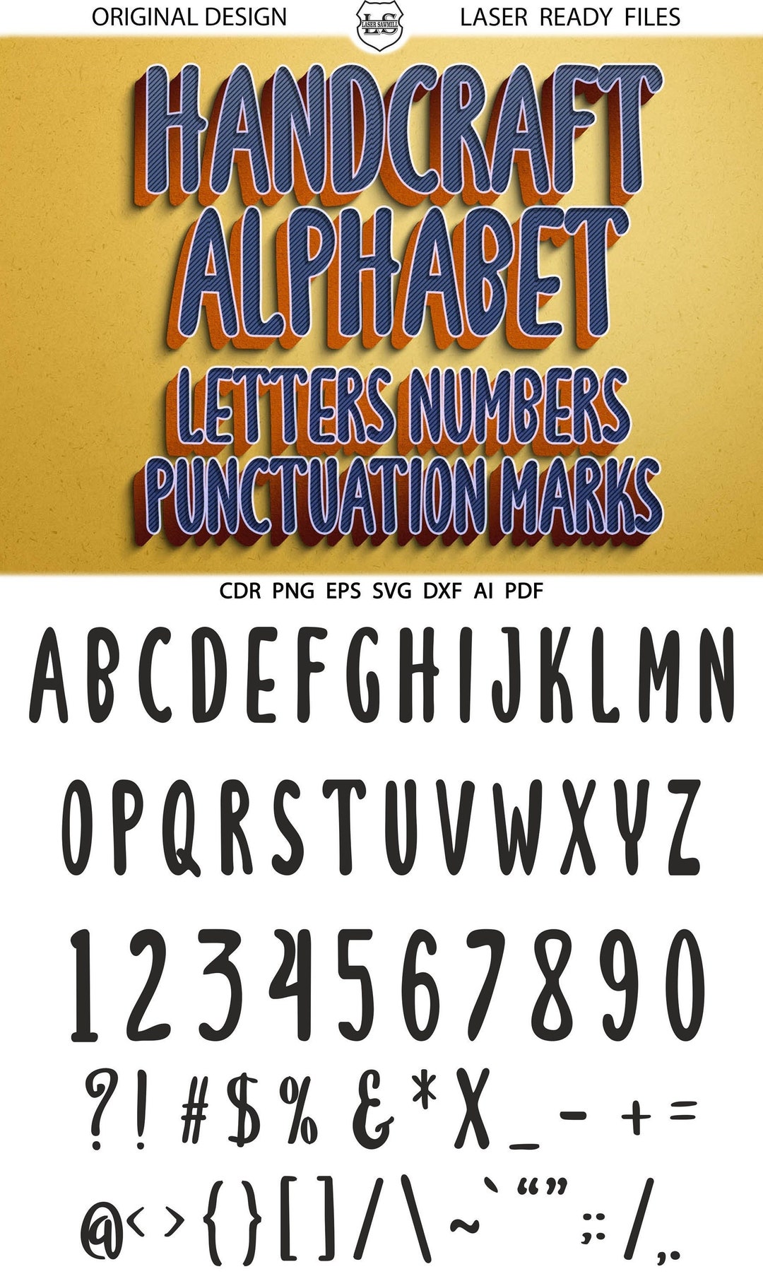 Handcraft Alphabet Letters SVG Hand Made DXF Vector Images Handcraft ...