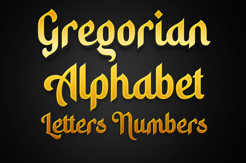 Gregorian Alphabet Letters SVG DXF Gregorian Vector Images - Etsy
