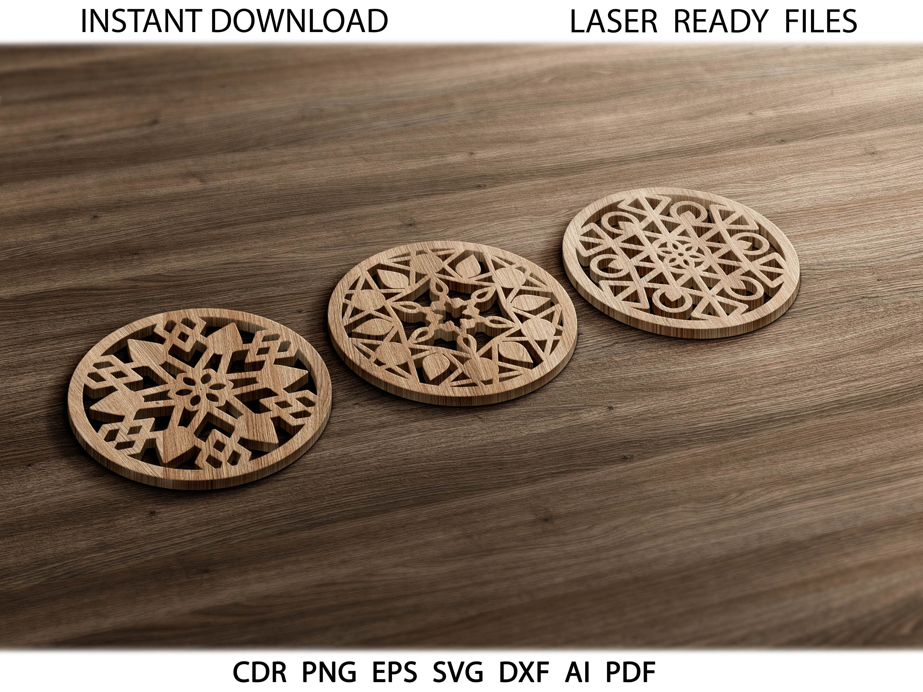 40 Christmas Coasters SVG DXF Eps Coasters for Hot - Etsy