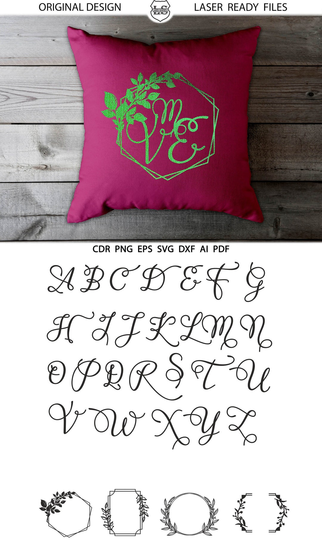 Elegant Deco Alphabet Letters SVG Monogram DXF Vector Images Monogram ...
