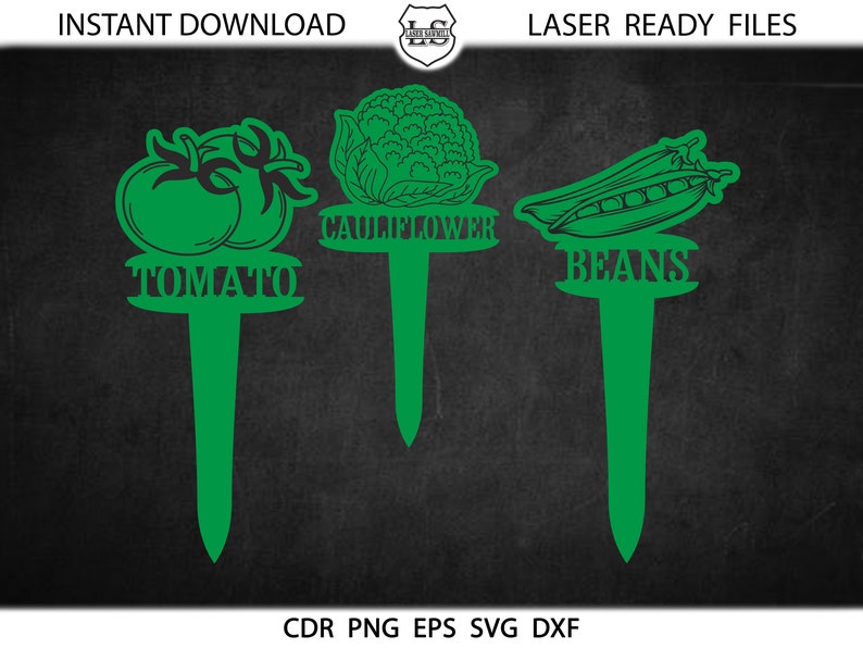 SVG Garden Markers SVG Laser Cut Files Vegetable Garden - Etsy