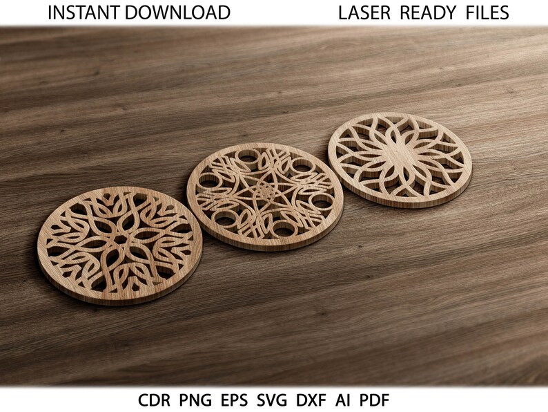 18 Square Coaster Dfx Svg Cdr Eps Coasters for Hot - Etsy