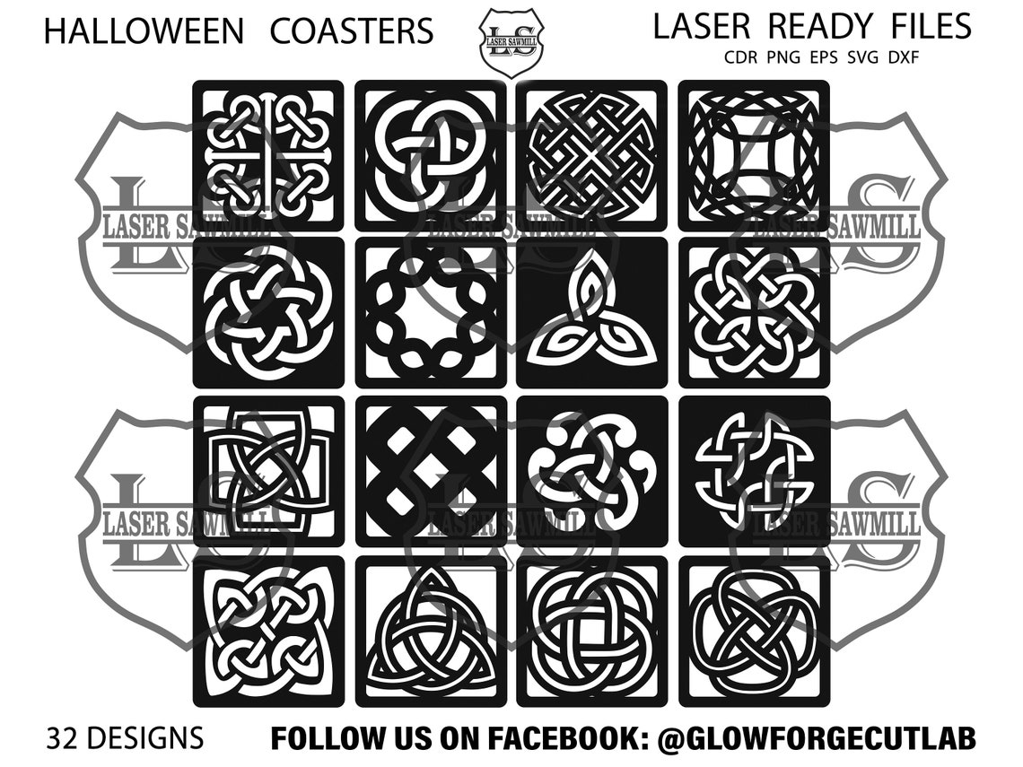 16 Celtic Coasters SVG, SVG Celtic Knot, Home Decor SVG, Coaster Grill ...