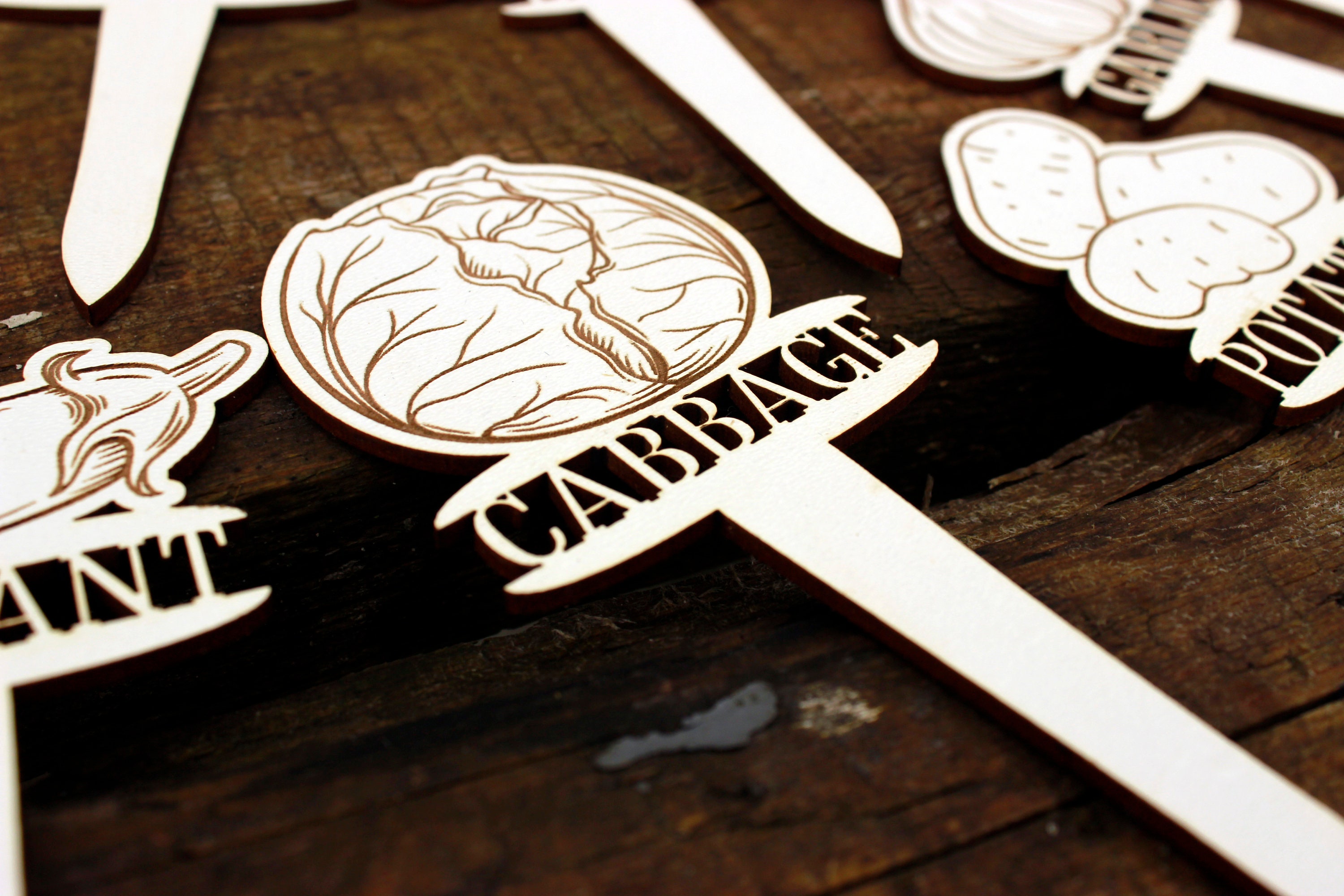 Vegetables Garden Stakes. Laser Cut Files SVG DXF Laser - Etsy UK