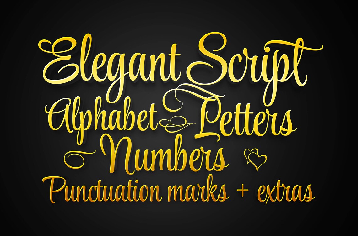 Elegant Script Alphabet Letters SVG DXF Cut Files for Cricut Silhouette ...