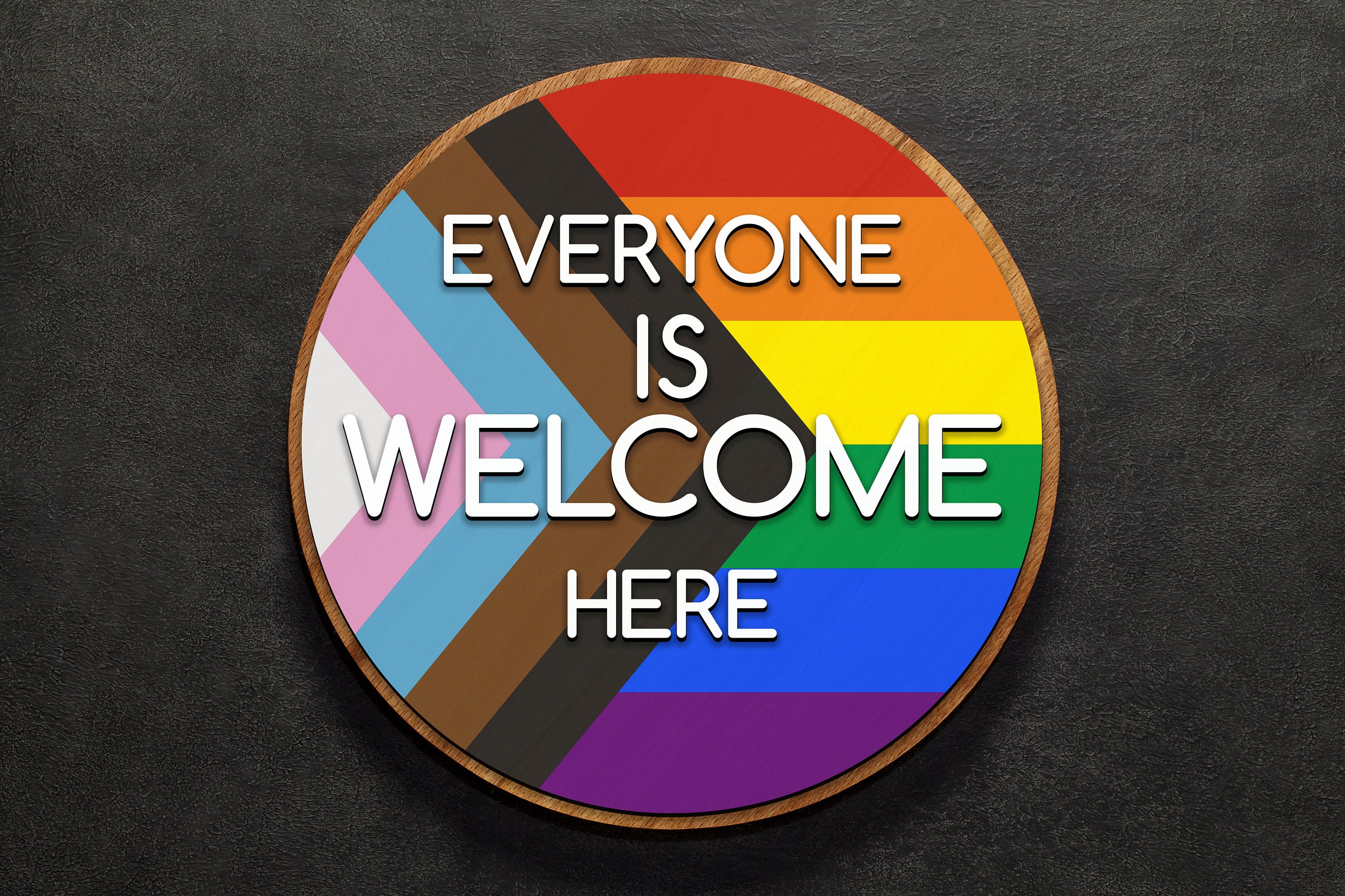 Pride Welcome Sign Everyone is Welcome Here Sign LGBT - Etsy