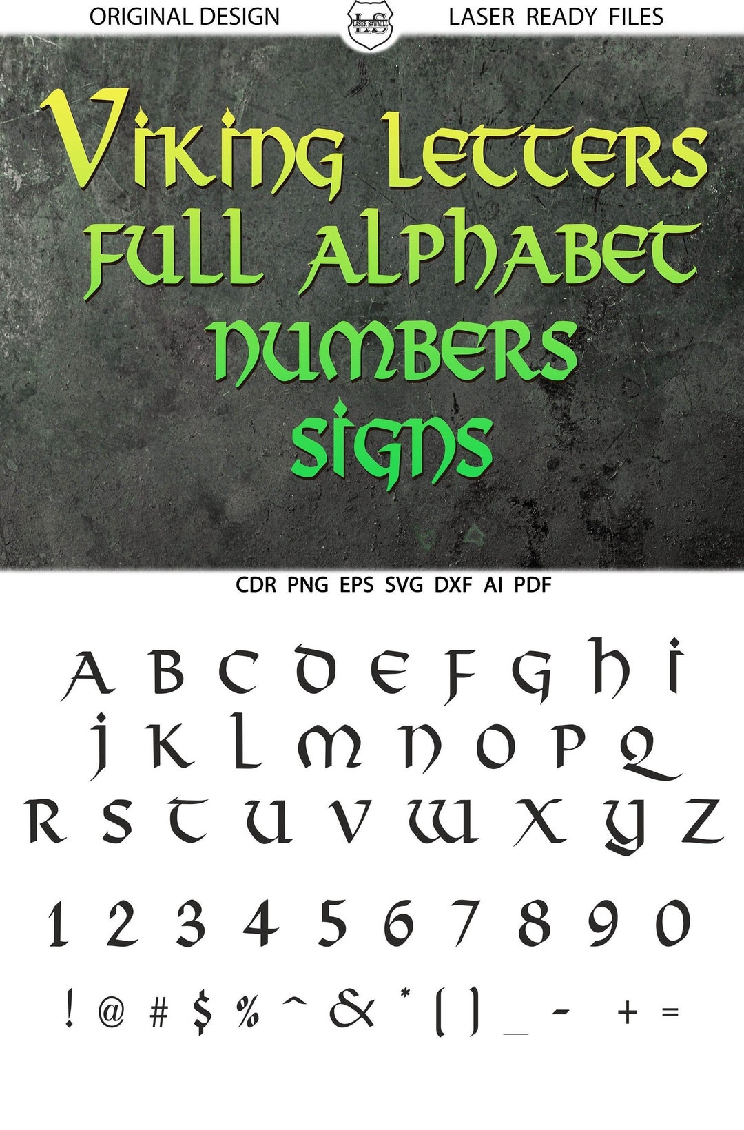 Viking Letters Alphabet SVG Digital Images - Instant Download DXF Eps ...