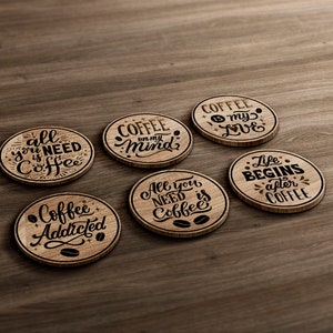 18 Coffee Coasters, Coffee Round Coaster Grill Trivet Templates Coffee ...