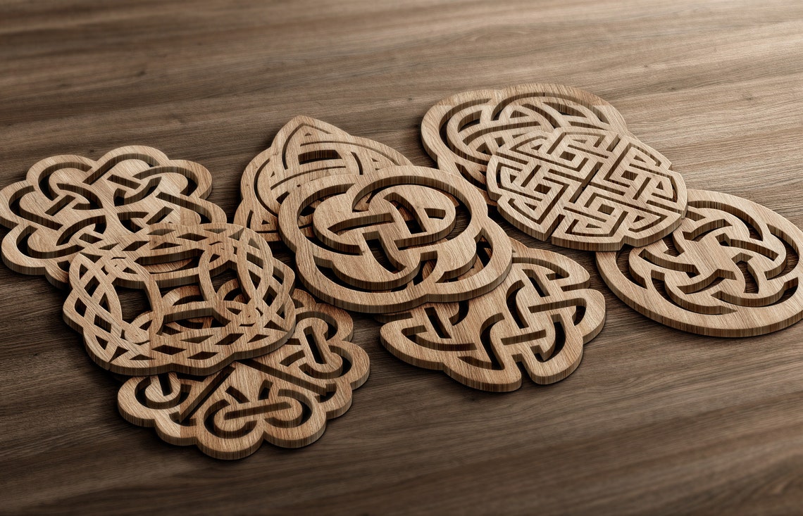 64 Celtic Coasters SVG SVG Celtic Knot Home Decor SVG - Etsy