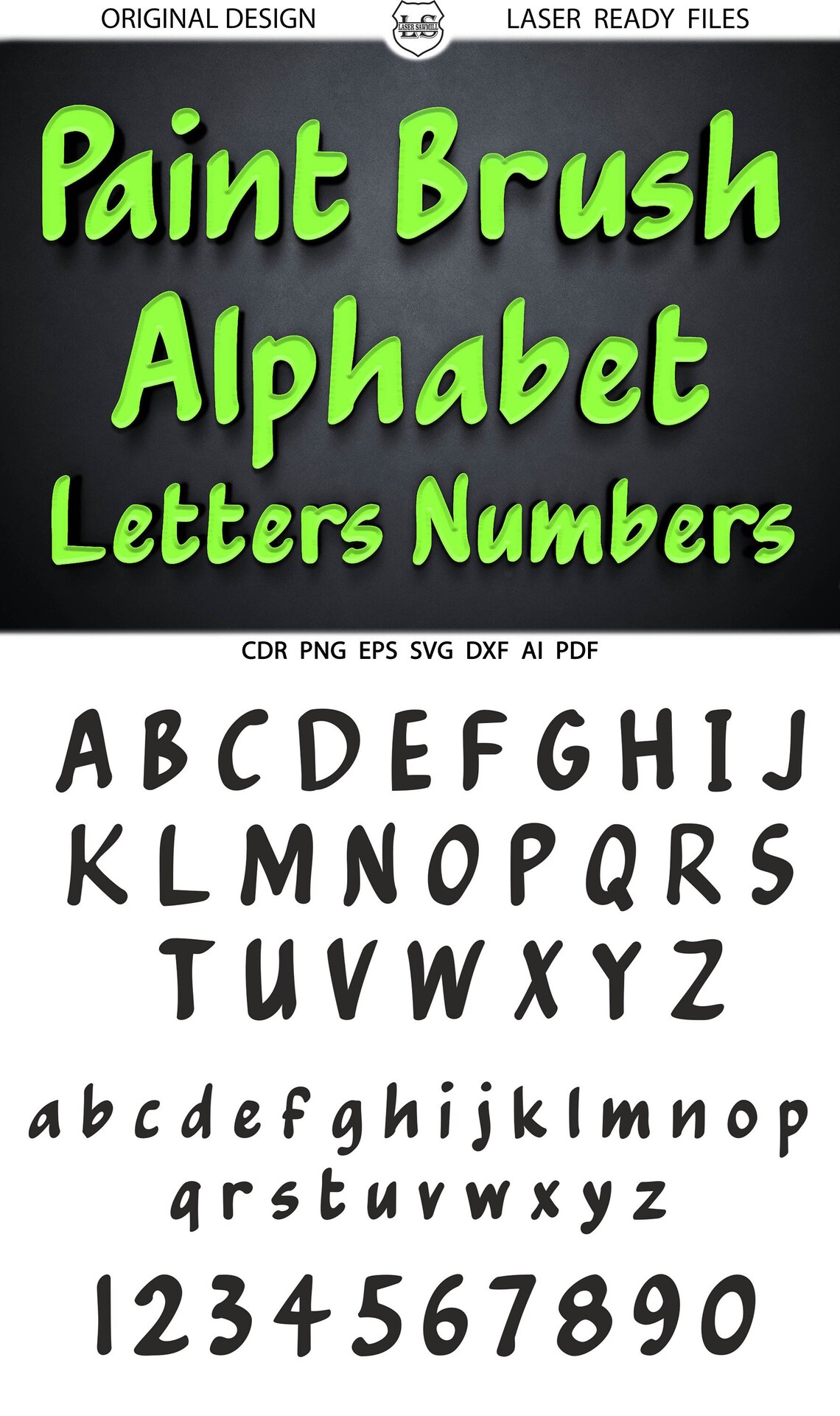 Paint Brush Alphabet, Instant Download Paint Brush Letters SVG Modern ...