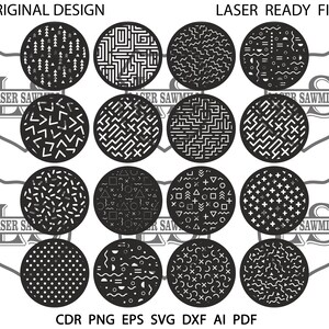 16 Coaster SVG, Modern Coasters, Trivet Grill Templates Vector Digital ...