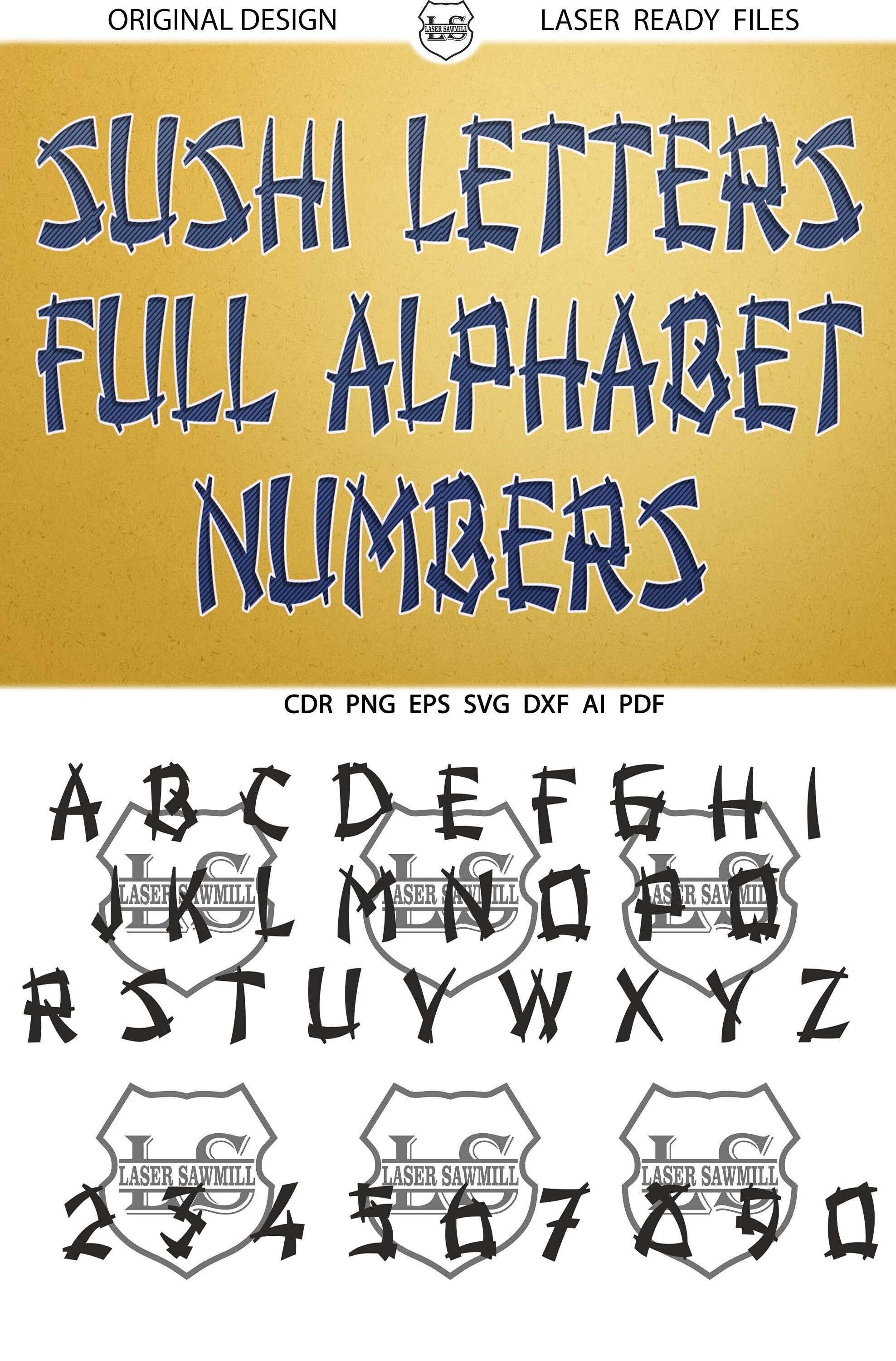 Sushi Letters Alphabet SVG Digital Images Instant Download - Etsy Ireland
