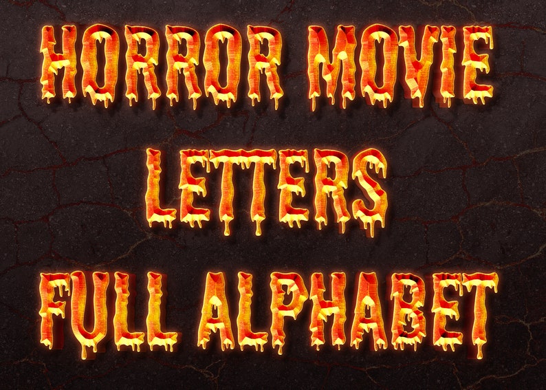 Horror Movie Alphabet Letters Horror Letters SVG DXF PDF | Etsy