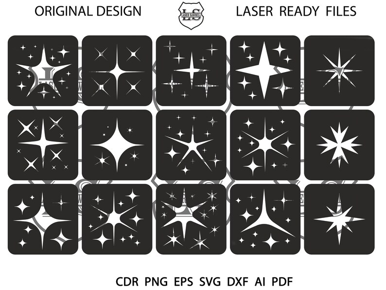 15 Square Coaster Dfx Svg Cdr Eps Coasters for Hot Laser - Etsy