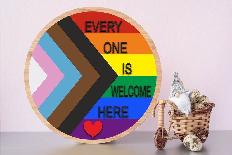 Pride Welcome Sign Everyone is Welcome Here Sign LGBT - Etsy