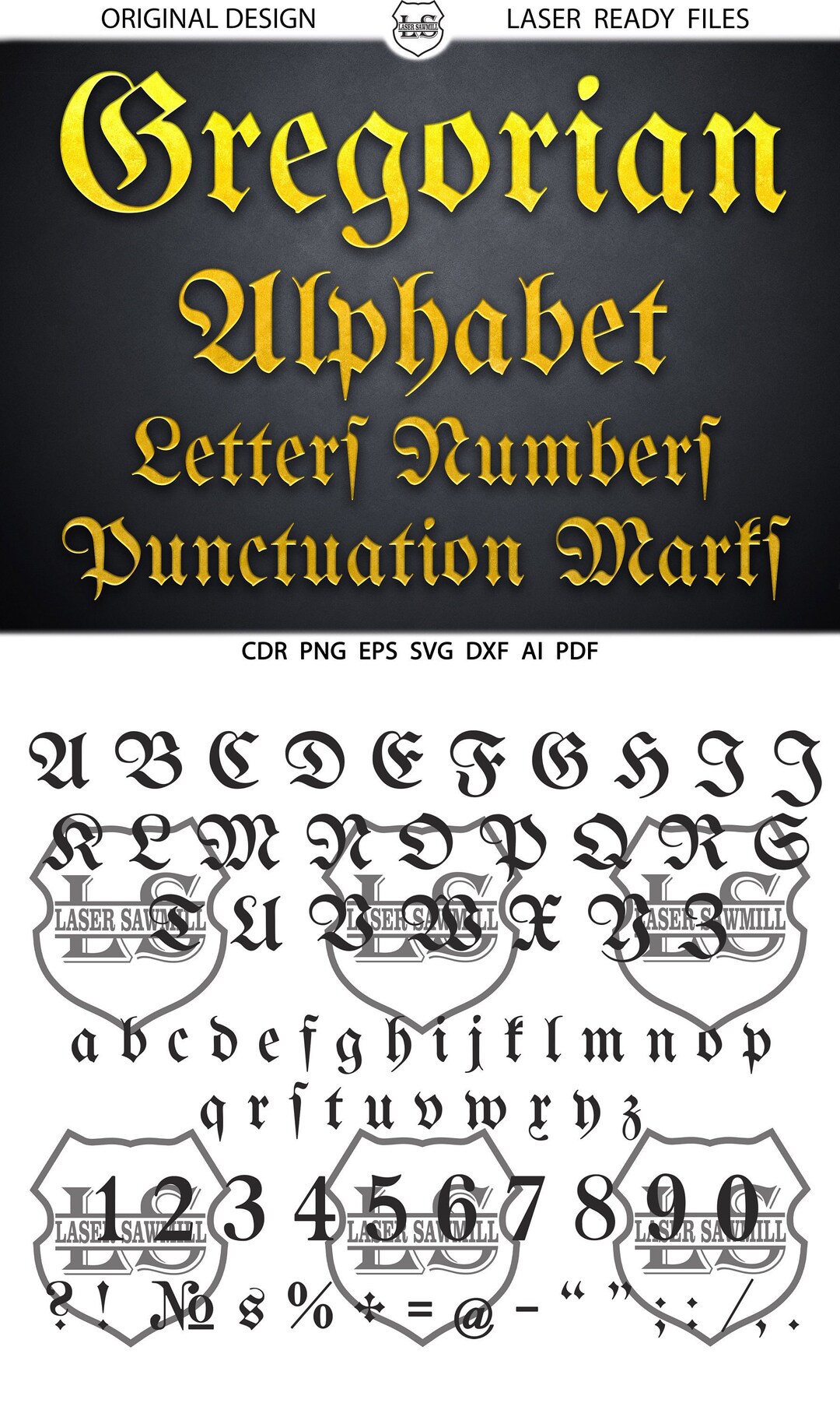 Gregorian Alphabet Letters SVG DXF Gregorian Vector Images Gregorian ...