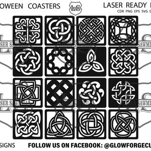 64 Celtic Coasters SVG, SVG Celtic Knot, Home Decor SVG, Coaster Grill ...