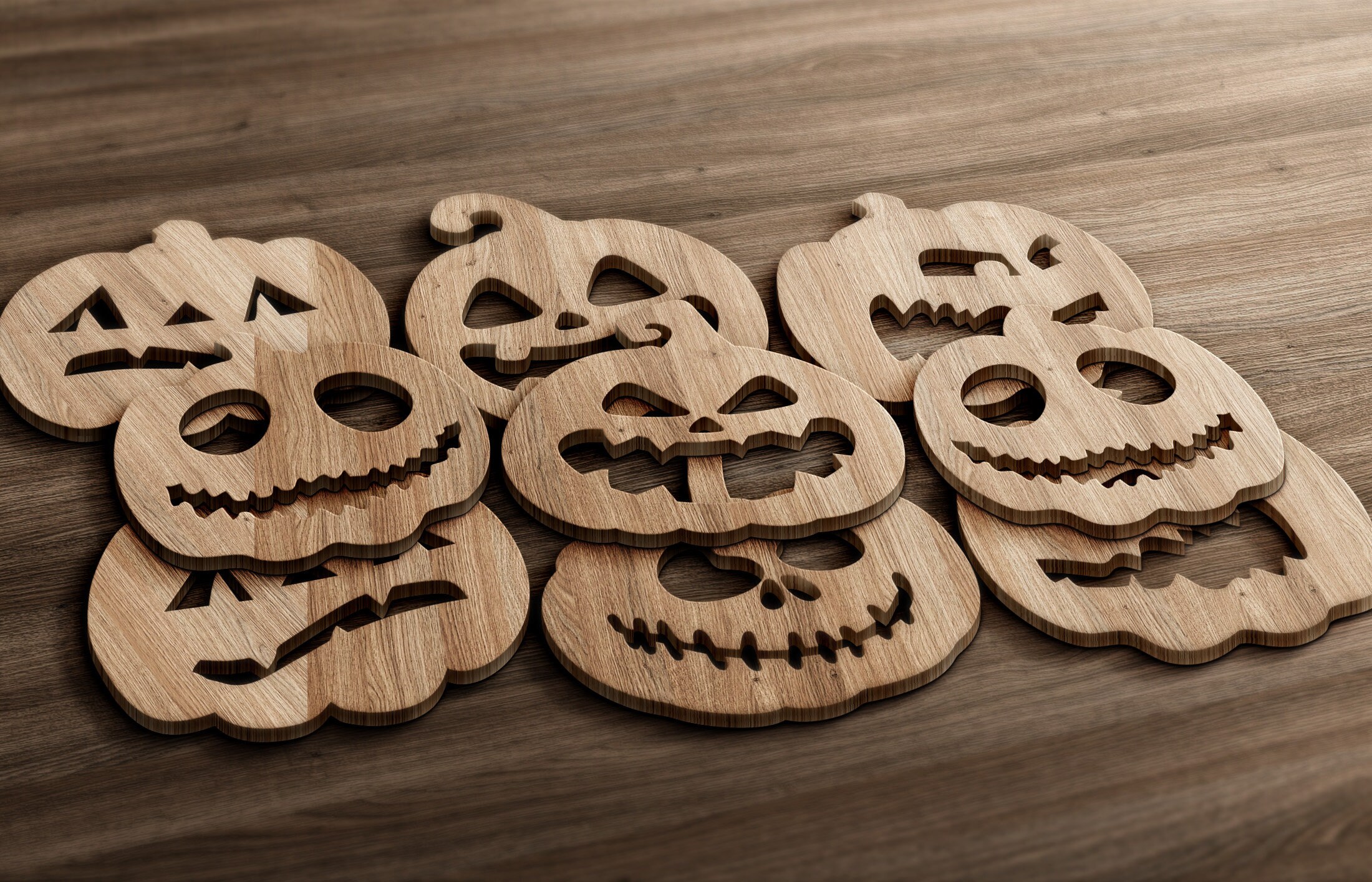 32 Pampkin Halloween Coaster Set svg vector pumpkin coasters | Etsy