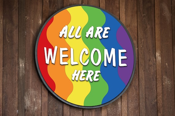 Pride Welcome Sign Round Wood Sign SVG Pride Sign SVG - Etsy