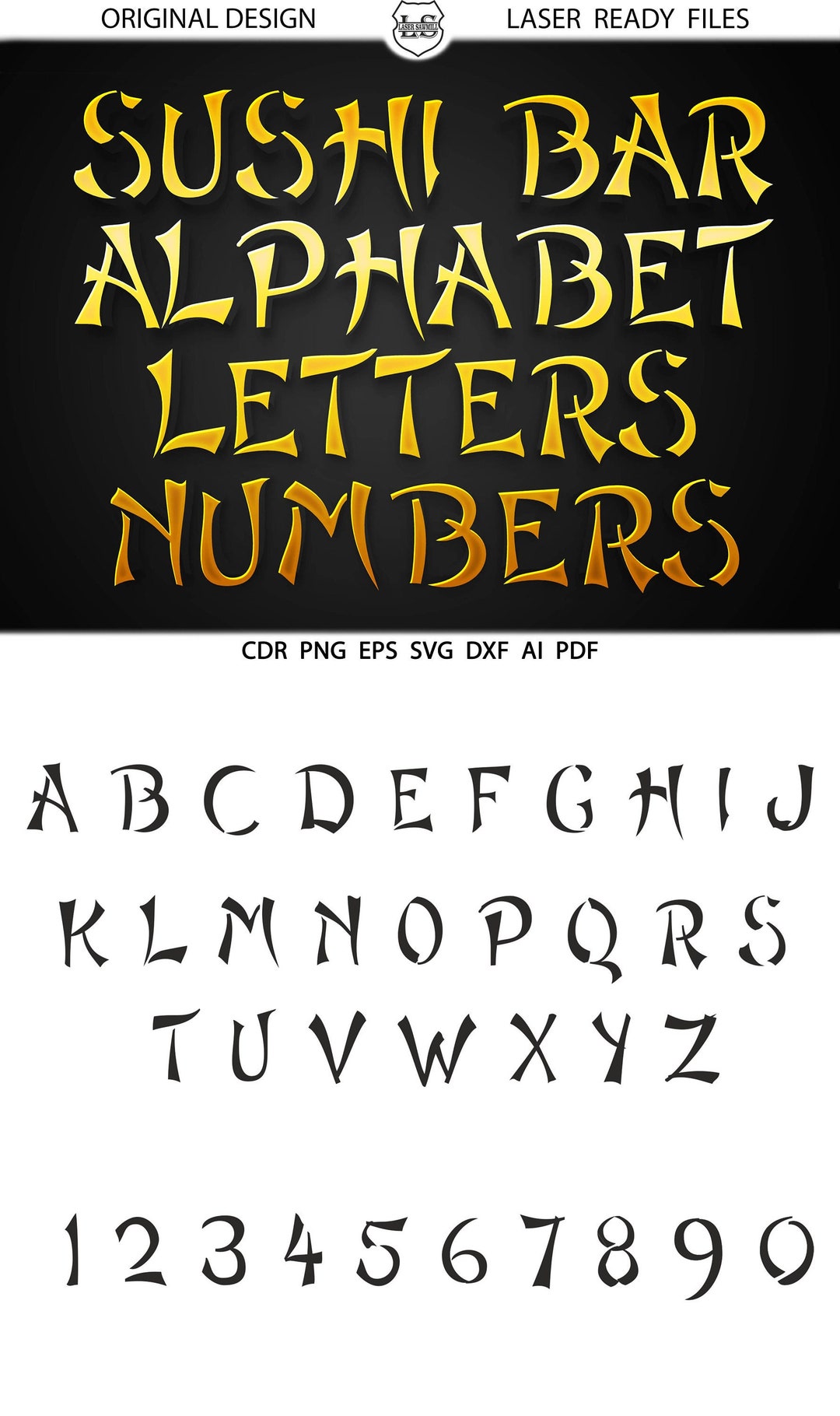Sushi Alphabet Letters SVG Cut Files - Japanese Food Typography DXF Png ...