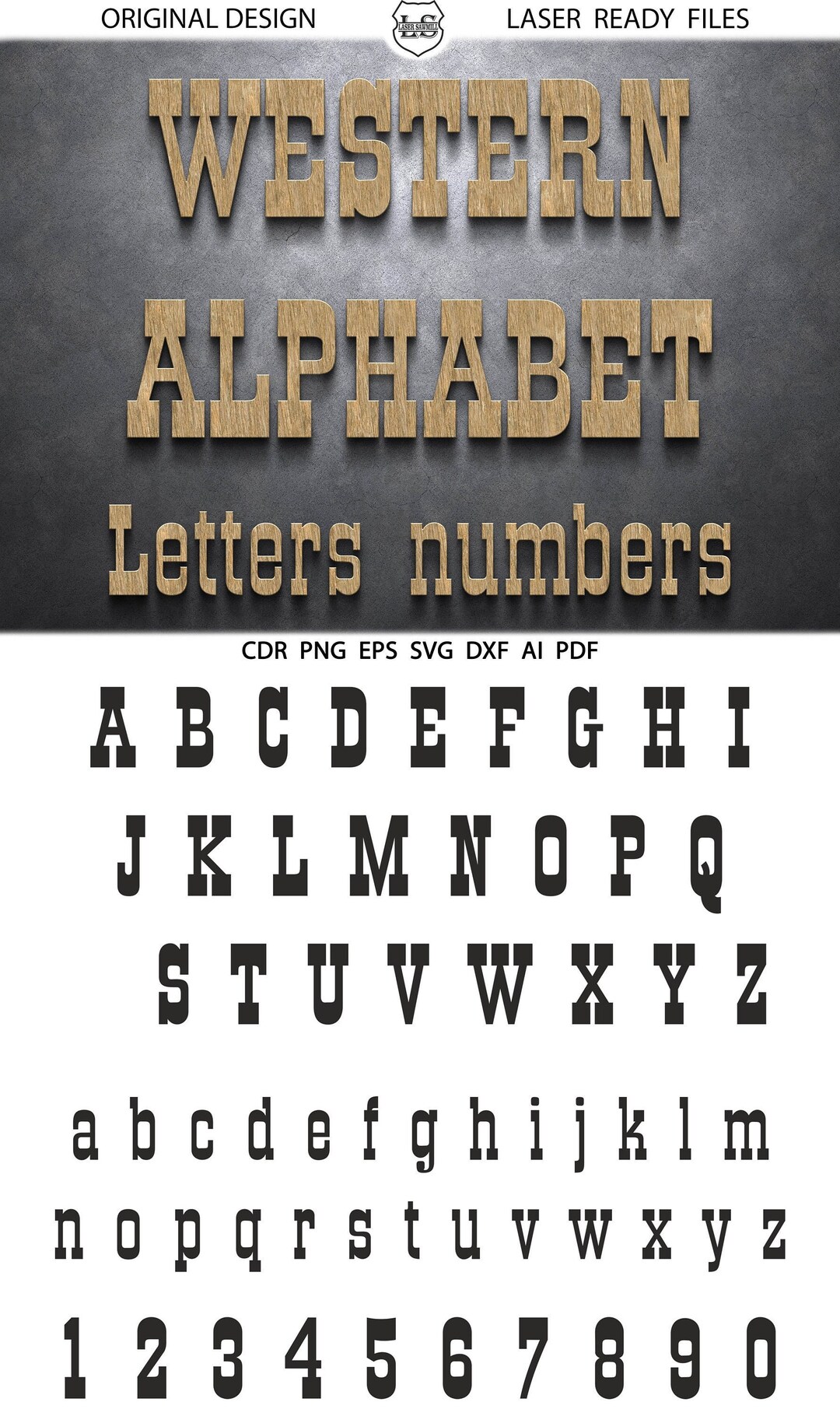 Western Alphabet Letters SVG Old Town Alphabet DXF Eps Silhouette Scal ...