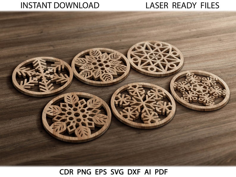 33 Christmas Coaster SVG DXF Eeps Coasters for Hot - Etsy