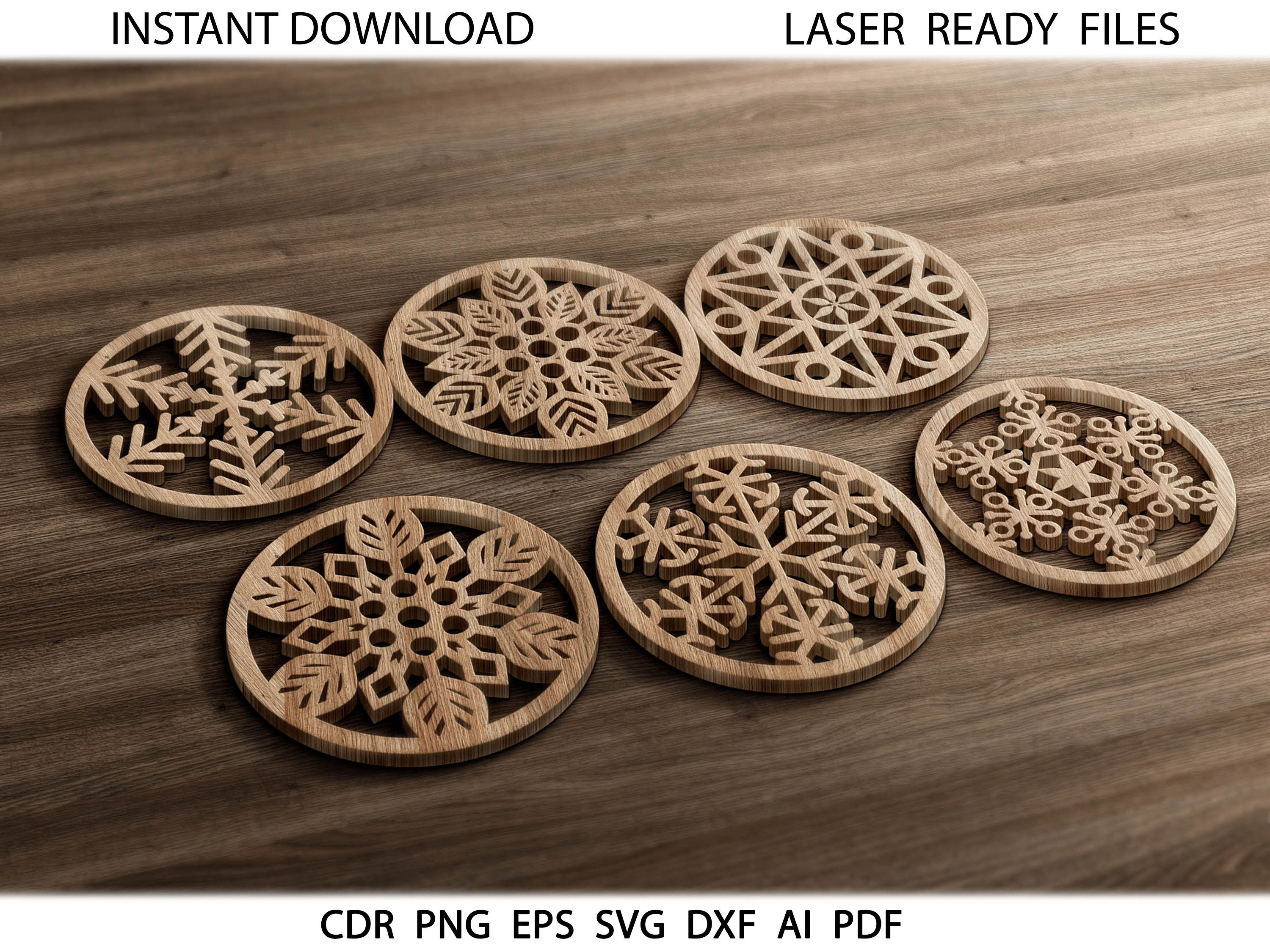 33 Christmas Coaster SVG DXF Eeps Coasters for Hot - Etsy