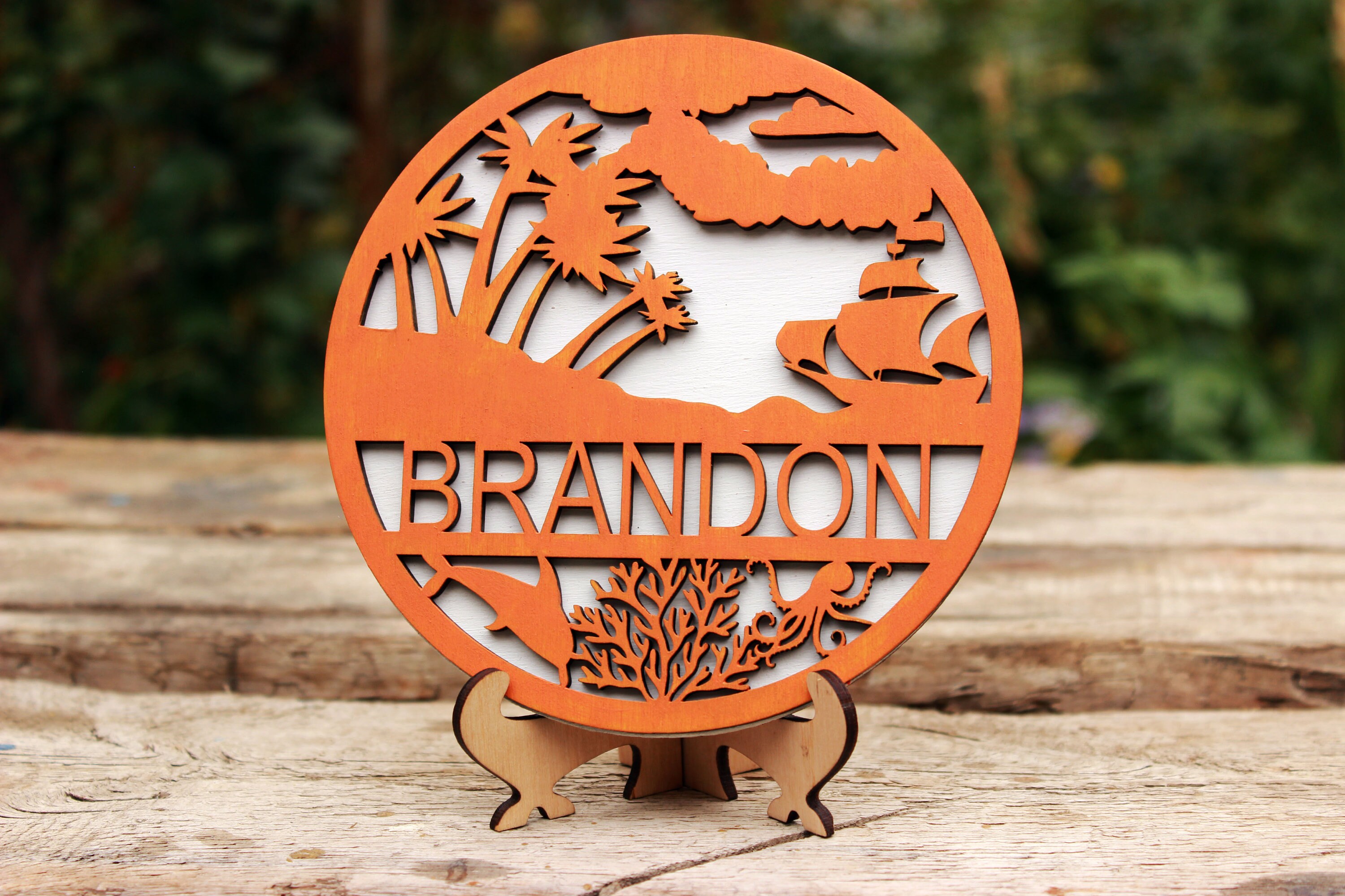 Nature Landscape Monogram Circle SVG Cut File Digital Vector Cricut ...