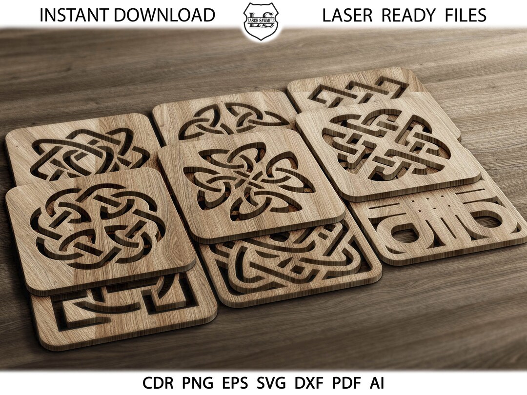15 Celtic Coasters SVG, SVG Celtic Knot, Home Decor SVG, Coaster Grill ...