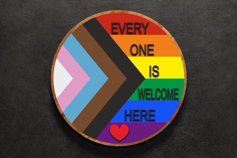 Pride Welcome Sign Everyone is Welcome Here Sign LGBT - Etsy