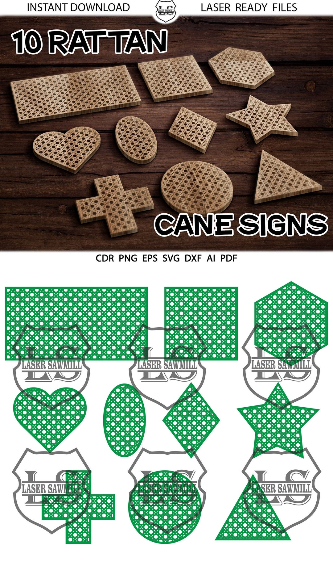 10 Rattan Sign SVG, Welcome Svg, Rattan SVG, Glowforge, Laser Cut ...