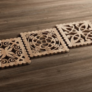 24 Square Coaster Dfx, Svg, Cdr, Eps, Coasters for Hot, Laser Cut ...