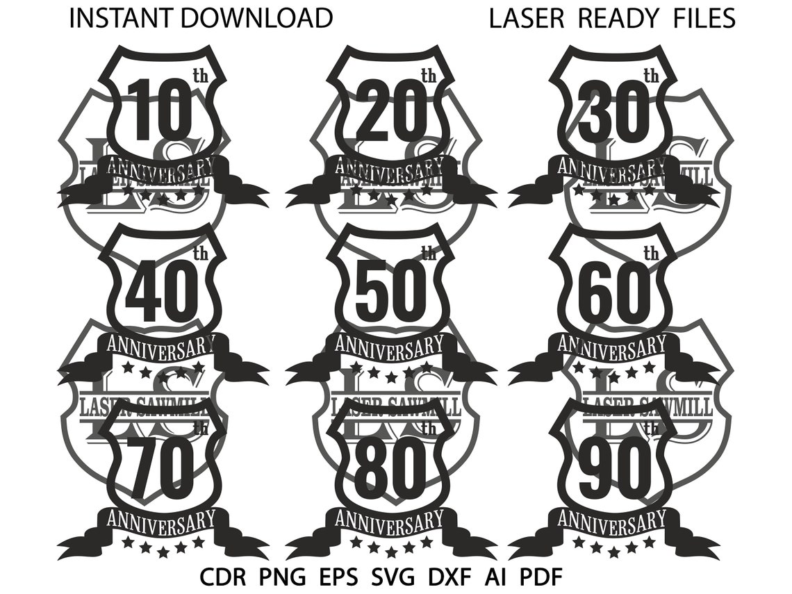 Anniversary Bundle Svg, 50th Anniversary SVG, 10 Year Anniversary Svg ...