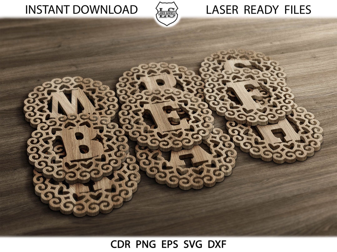 26 Letters Full Alphabet Celtic Coaster Trivet Templates Vector Digital ...