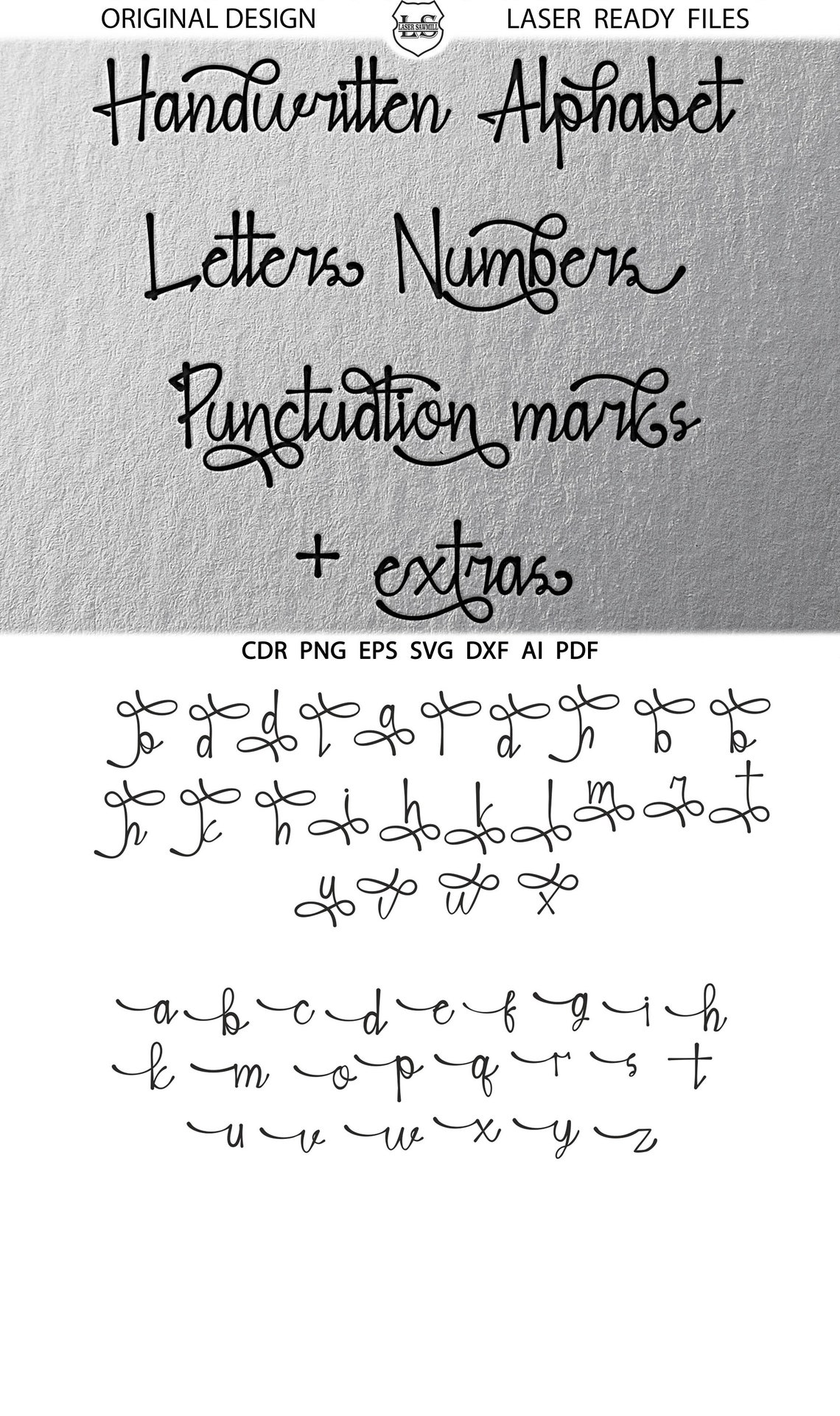 Handwritten Cursive Alphabet SVG Elegant Alphabet DXF - Etsy