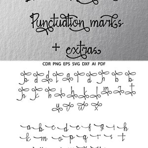Handwritten Cursive Alphabet SVG Elegant Alphabet DXF Handwritten ...