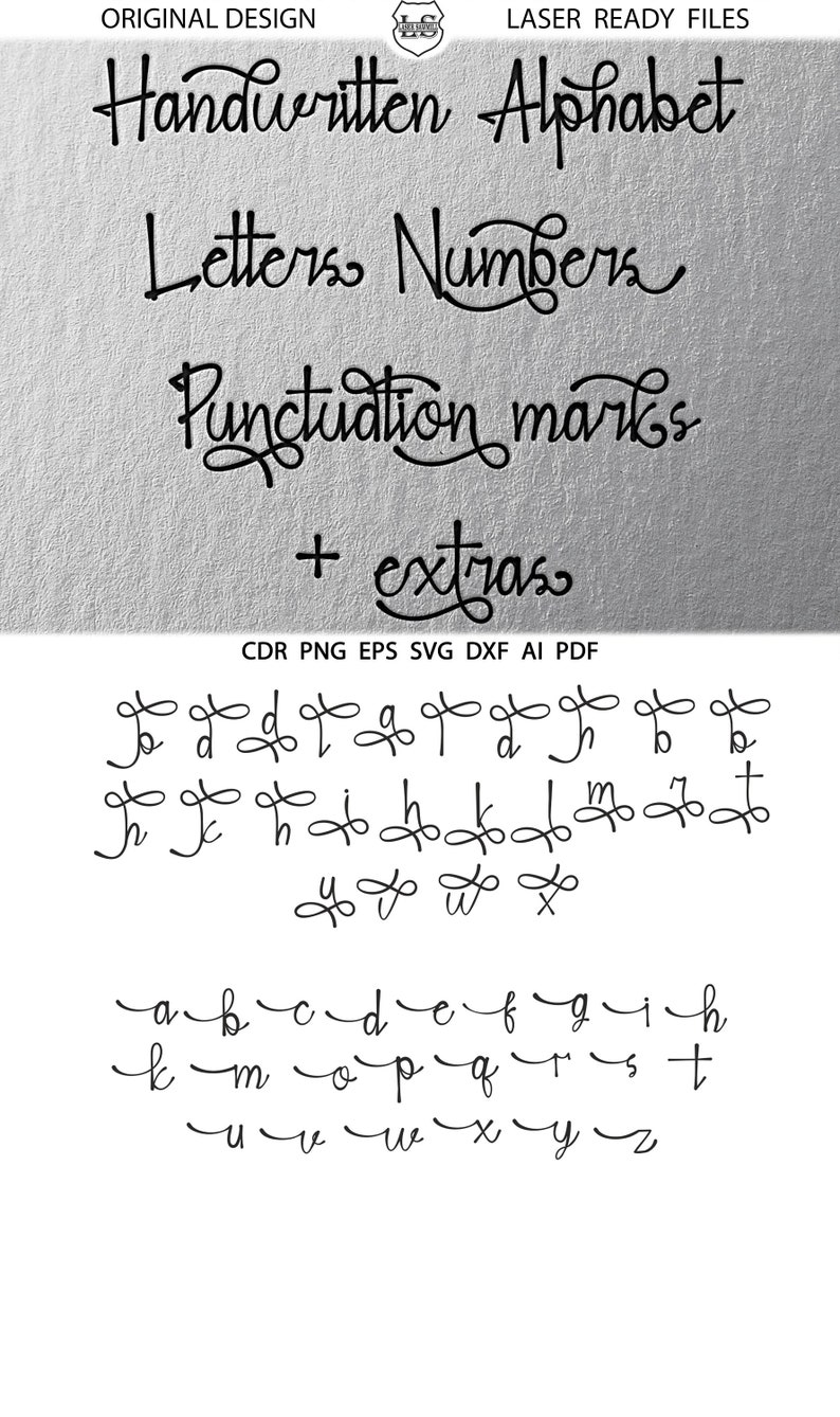 Handwritten Cursive Alphabet SVG Elegant Alphabet DXF - Etsy