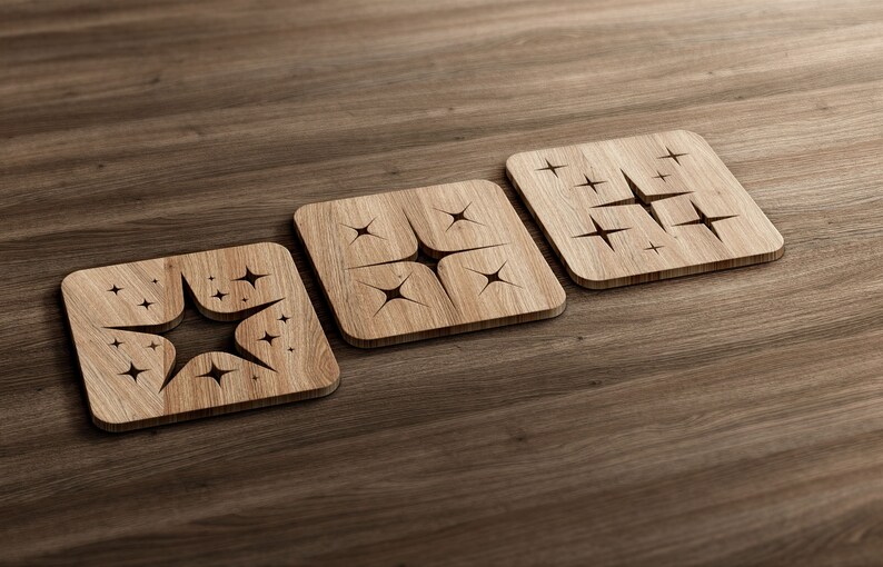 15 Square Coaster Dfx Svg Cdr Eps Coasters for Hot Laser - Etsy