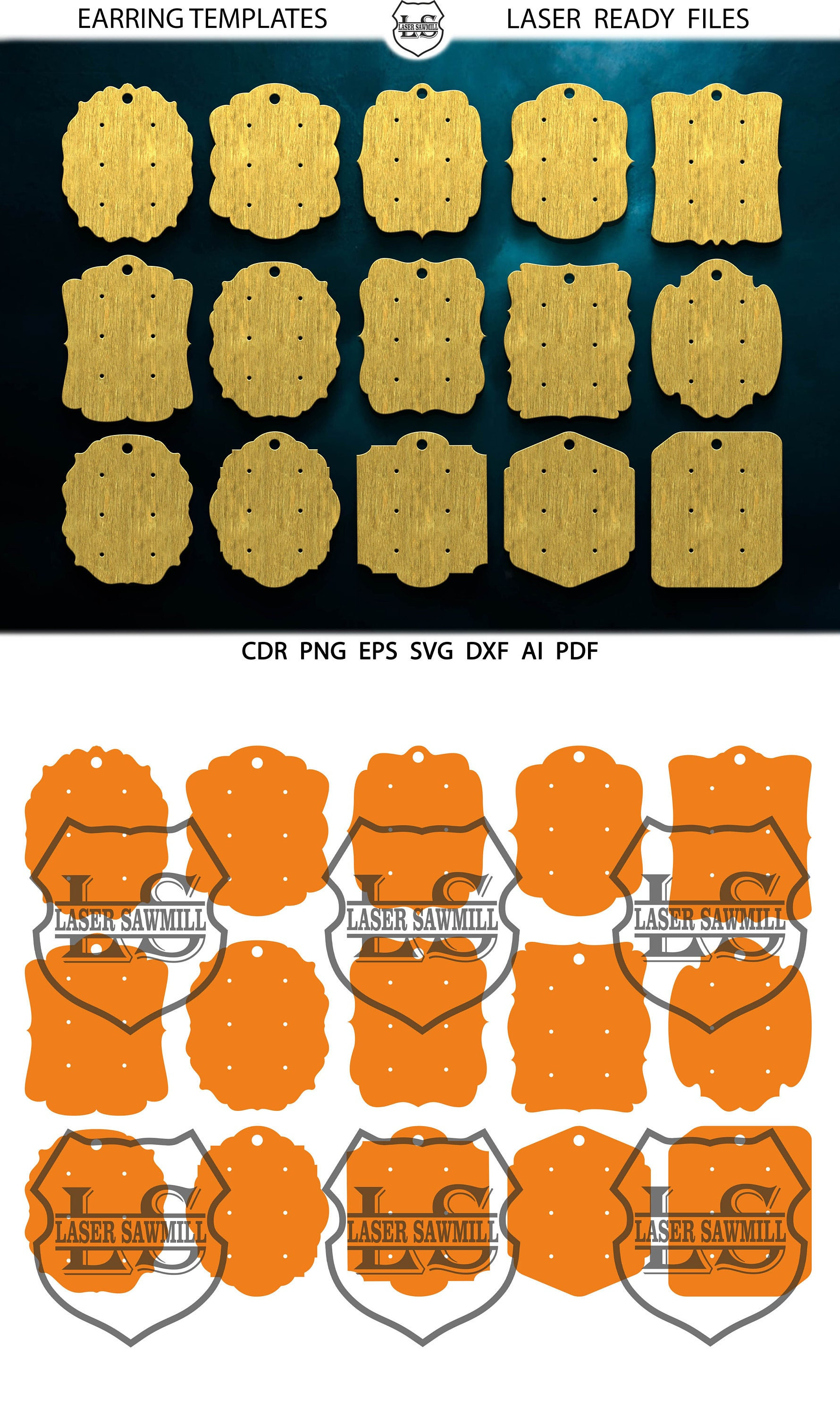 15 Earring Card SVG, DXF, Eps, Png, Jpg, Instant Download - Etsy