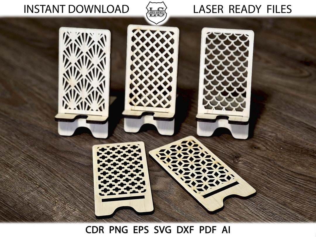 Laser Cut Wooden Mobile Phone Stand Holder Digital Download SVG File ...
