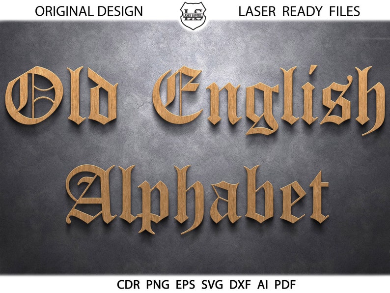 Old English Alphabet | Letters | SVG DXF PDF| Silhouette | Vector ...