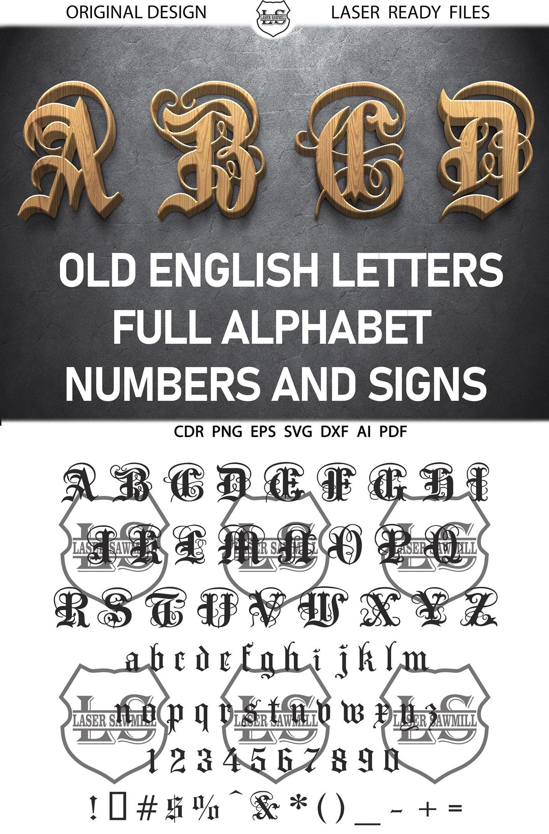 Old English Alphabet Letters Svg Cuttable Files Silhouette Cricut Files ...
