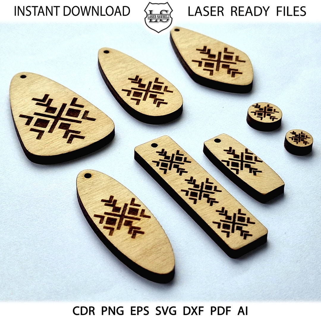 Earrings SVG, Aztec Earring SVG, Glowforge Earring Files, Stud Earring ...