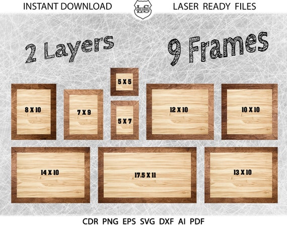 9 Picture Cut Frames for Glowforge Laser Cut Frame SVG - Etsy