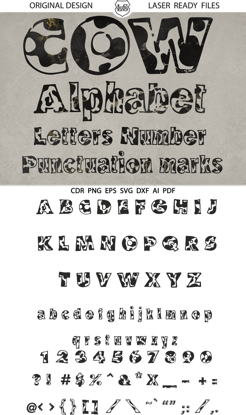 Cute Cow Alphabet Svg, Cow Letters Svg, Kids Cow Cute Alphabet Letters ...