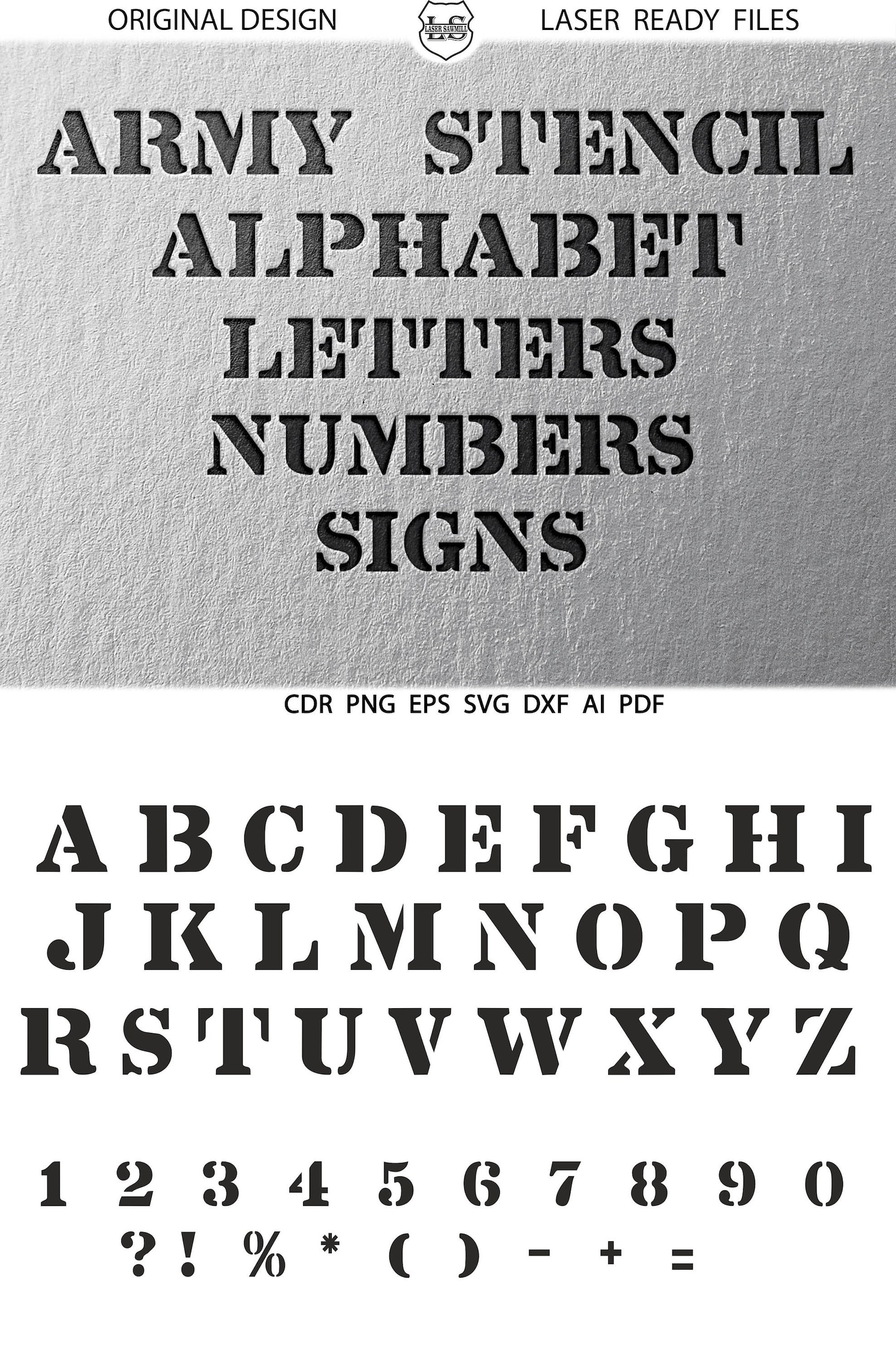 ARMY Alphabet Letters Army Numbers Stencil Letters SVG Army - Etsy