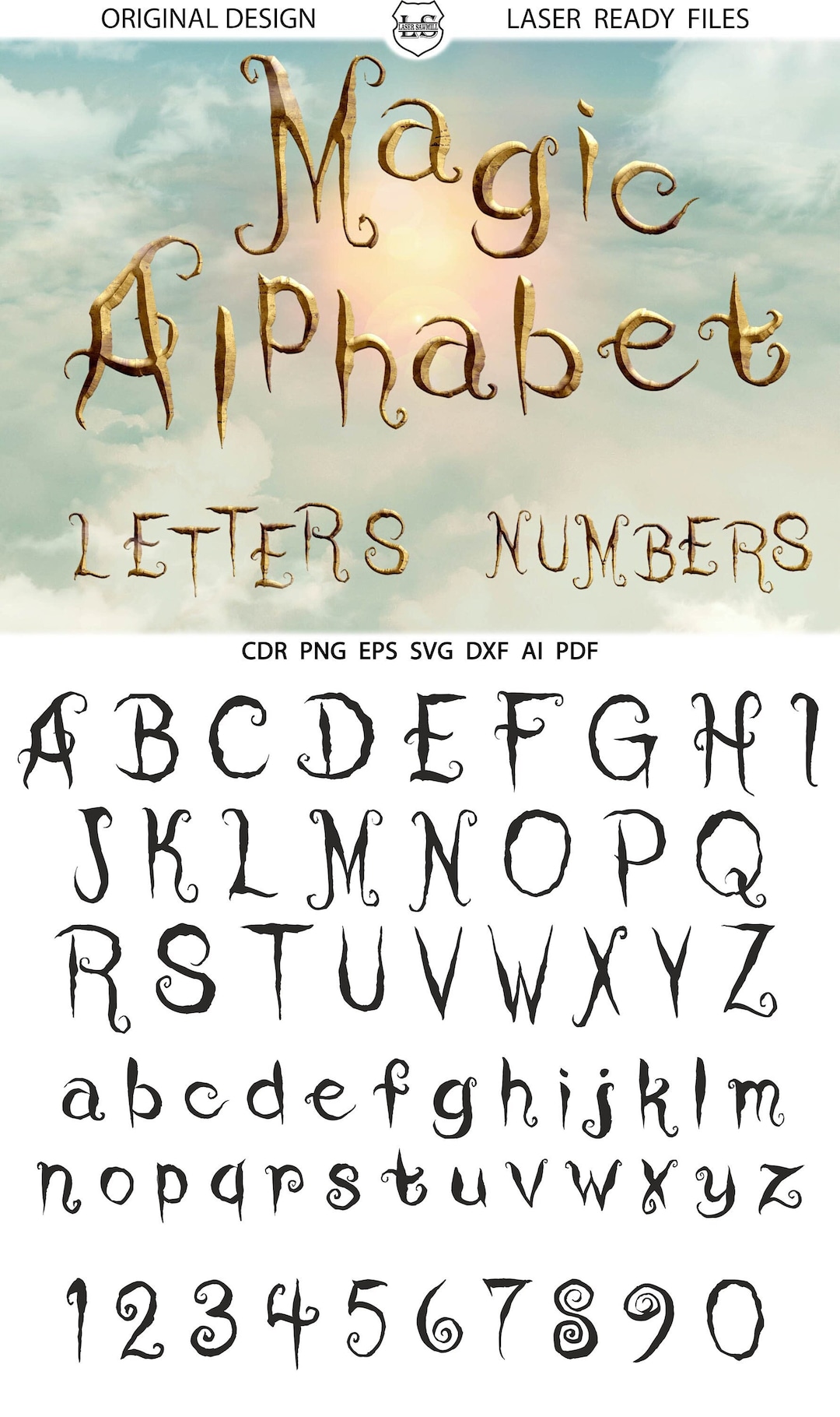 Magic Alphabet Magic Letters Numbers SVG Alphabet Magic DXF Eps ...