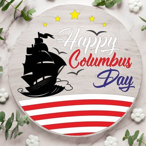 Columbus Day Sign SVG, Welcome Sign SVG, Columbus Day SVG, Glowforge ...